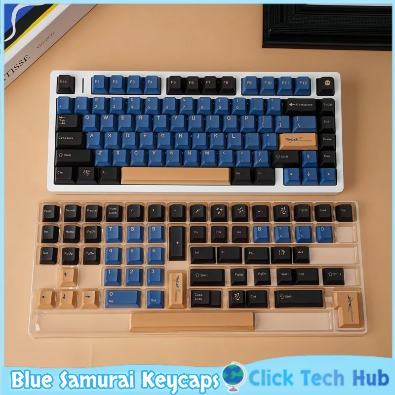 Gmk Blue Samurai Keycaps 143key Cherry 5 Side Hot Sublimated German ...