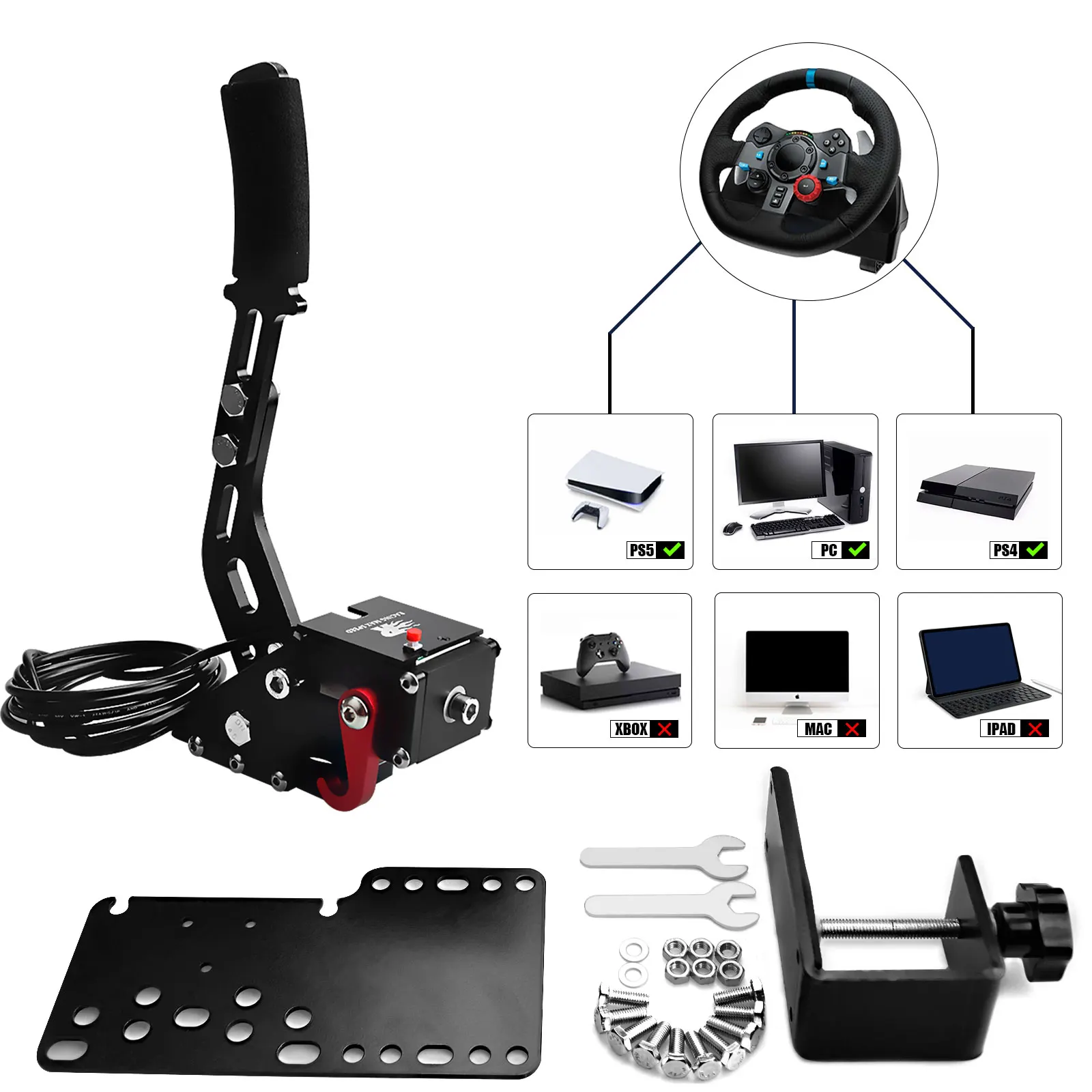 PC-PS4-PS5-Aluminum-USB-Handbrake-Suit-for-Logitech-G29-for-SIM-Racing ...