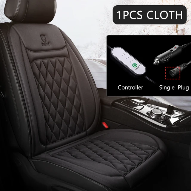 12V Heated Car Seat Cushion Cloth/Flannel Car Seat Heater Winter Warmer ...
