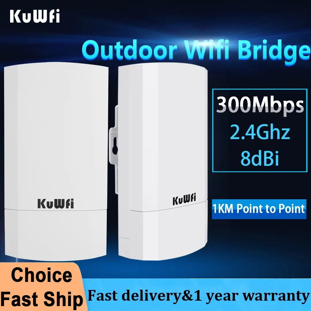 KuWFi-2-4G-Outdoor-Wifi-Router-300Mbps-Wireless-Bridge-Repeater-Long ...