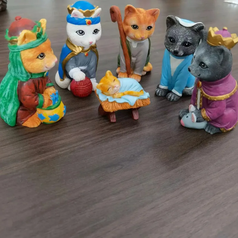 Nativity-Royal-Cats-Christmas-Decoration-Resin-Crafts-Animal-Cat ...