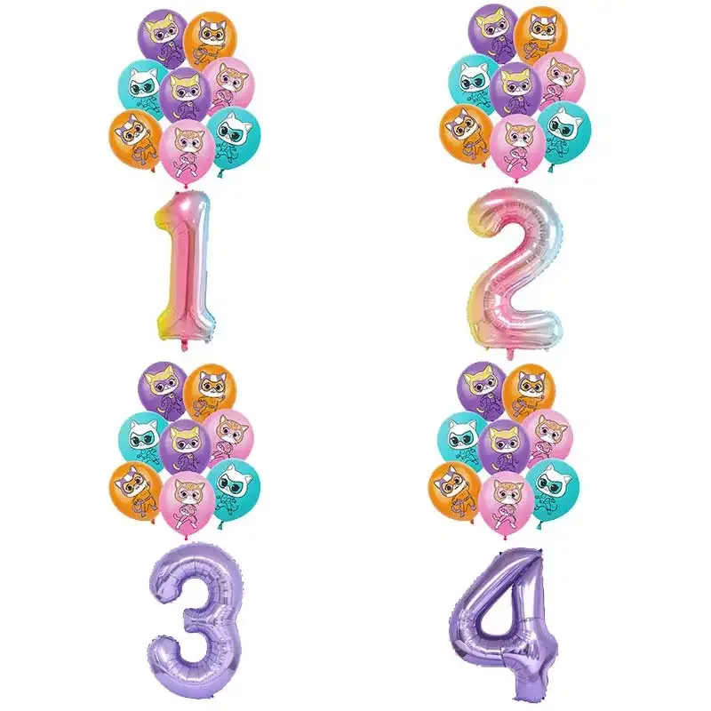SuperKitties Balloon Girl Birthday Party Decoration Number Ballon ...