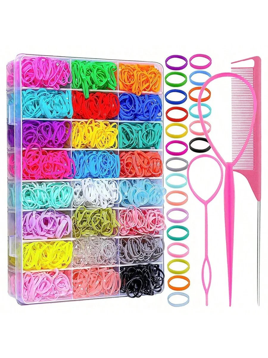 1pack-Elastic-Hair-Bands-24-Colors-YGDZ-1500-pcs-Mini-Hair-Rubber-Bands ...