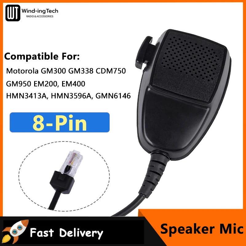 8-pin-Speaker-Mic-Two-Way-Radio-Hand-Microphone-compatible-For-Motorola ...
