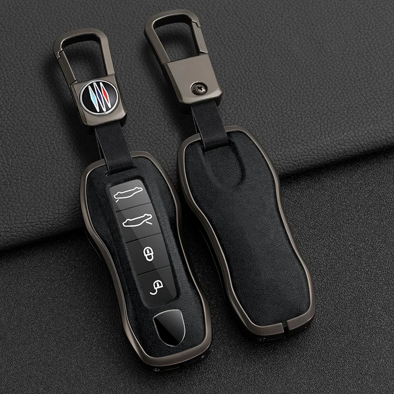 Zinc Alloy+Leather Car Key Case Cover for Porsche New Cayenne Panamera ...