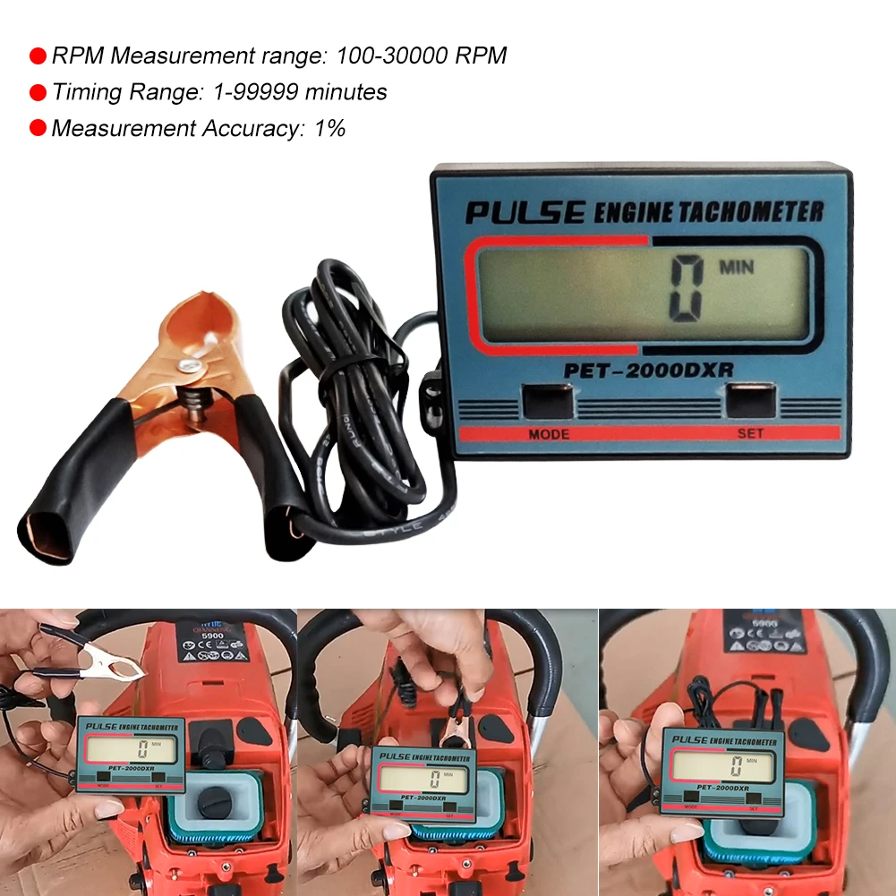Tachometer-Gauge-Pulse-Engine-LCD-Hour-Meter-Digital-for-Motorcycle-ATV ...