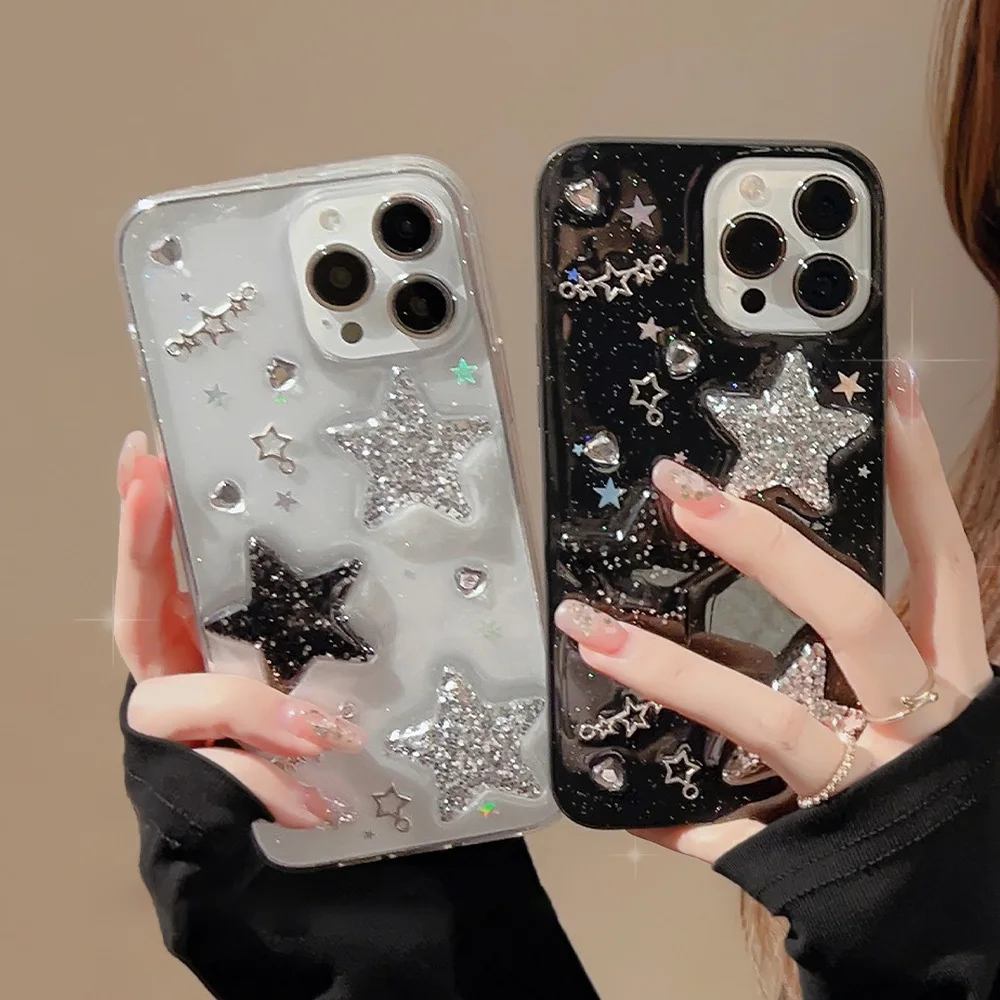 Starry Glitter Phone Case for iPhone 15 14 13 12 11 Pro Max X XR XSMAX ...