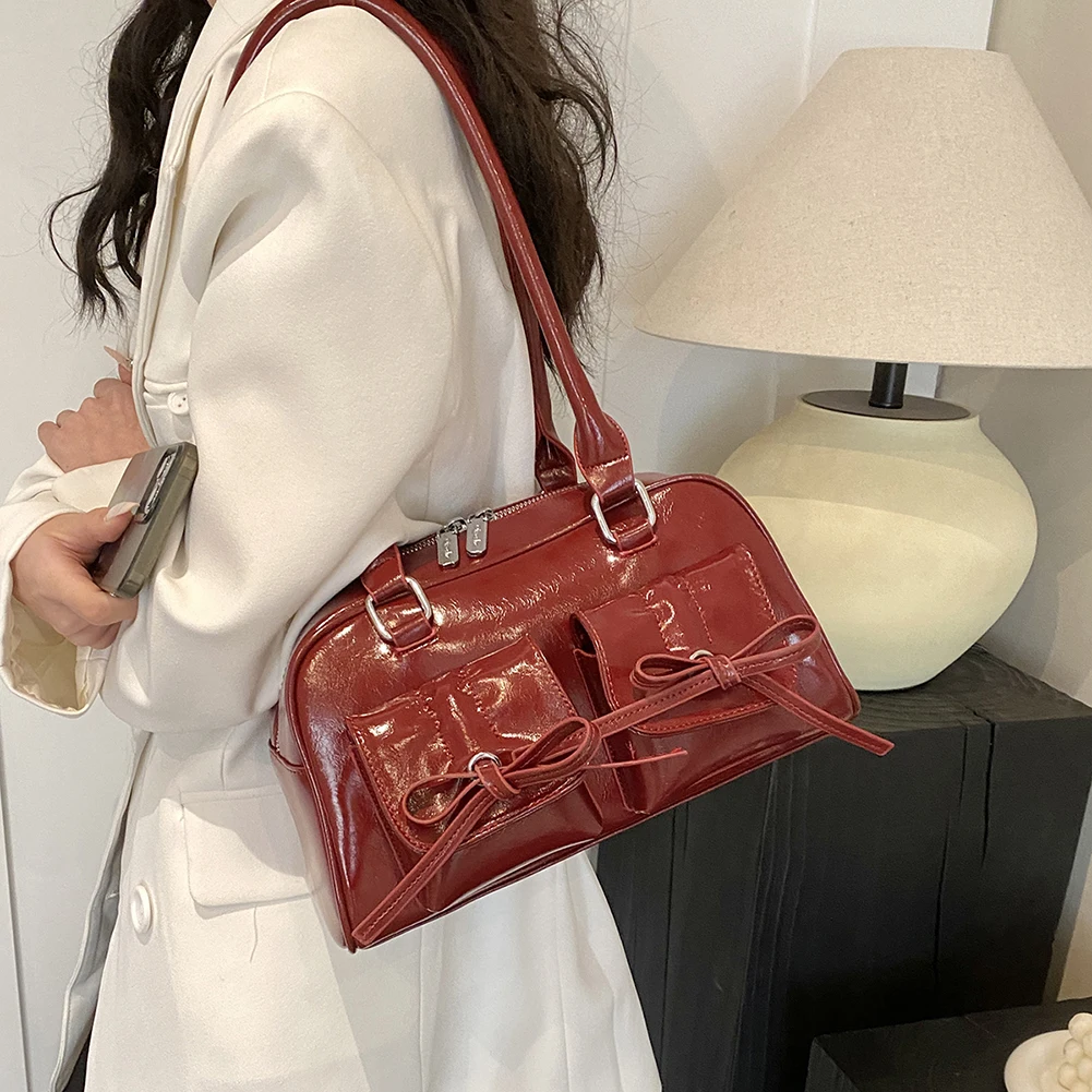 Retro-Underarm-Bag-Double-Pocket-Design-Shoulder-Bags-Fashion-Solid ...