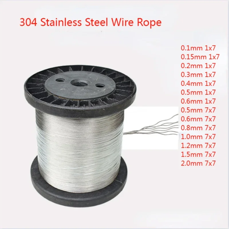304 Stainless Steel Marine Grade Flexible Soft Wire Rope Cable Fishing ...