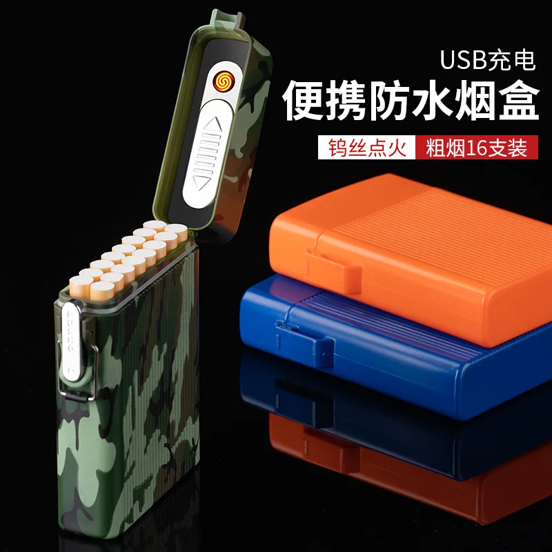 Windproof-and-Waterproof-New-Creative-16-pack-USB-Cigarette-Case ...
