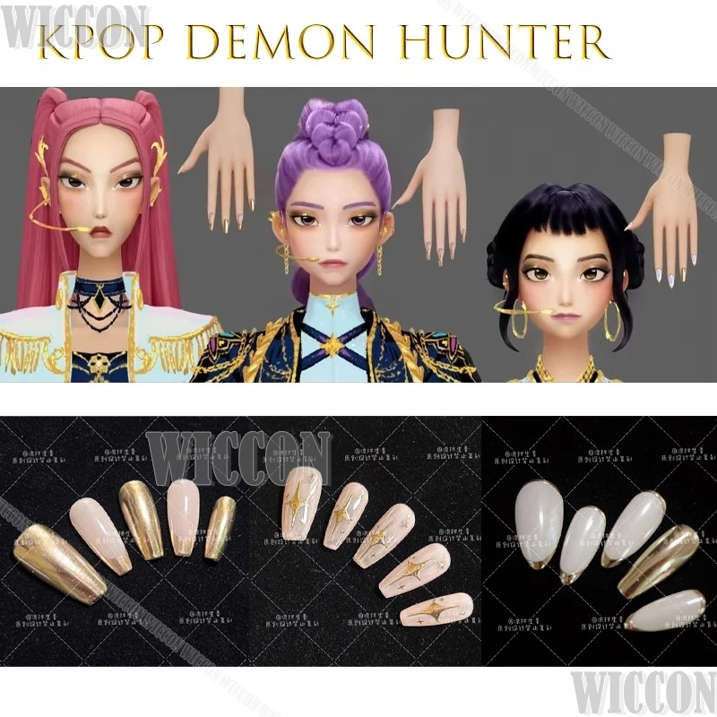 Mira KPop Demon Hunter Golden Nails: The Ultimate Cosplay Accessory for ...