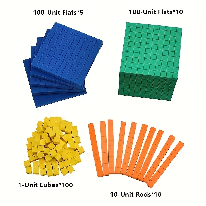 116Pcs-Differentiated-Foam-Base-Ten-Blocks-Complete-Set-Counting-Cubes ...