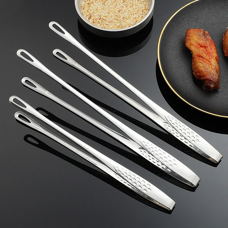 2Pcs-304-Stainless-Steel-Food-Tongs-Long-Handle-Non-Slip-Barbecue-Tongs ...