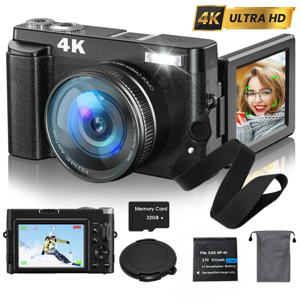 MELCAM 4K 48MP Digital Camera for Photography and Video Autofocus Anti ...