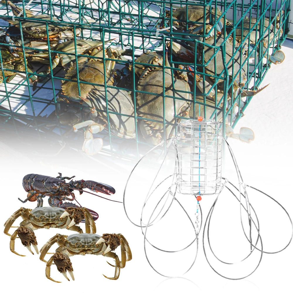 1pc-fishing-Crab-Catching-Tool-Lure-Trap-Stainless-Steel-Bait-Cage ...