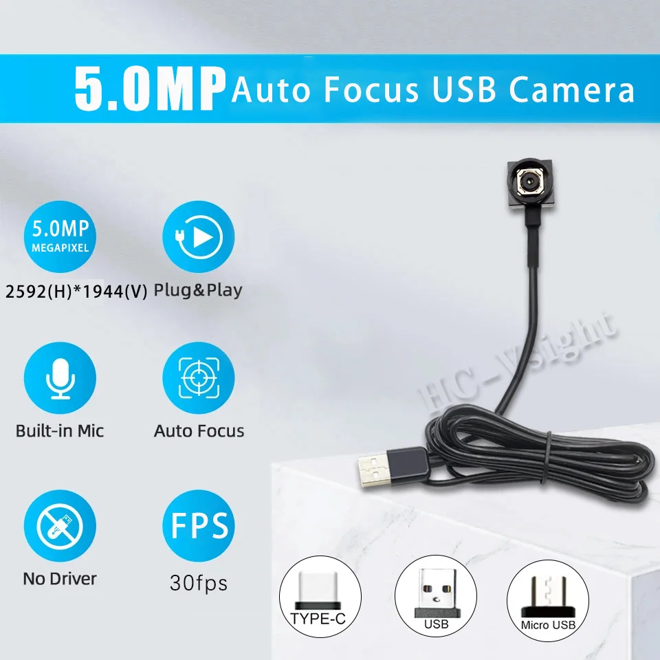 5MP Fast Autofocus High Speed UVC OTG Audio Micro USB Camera Module ...