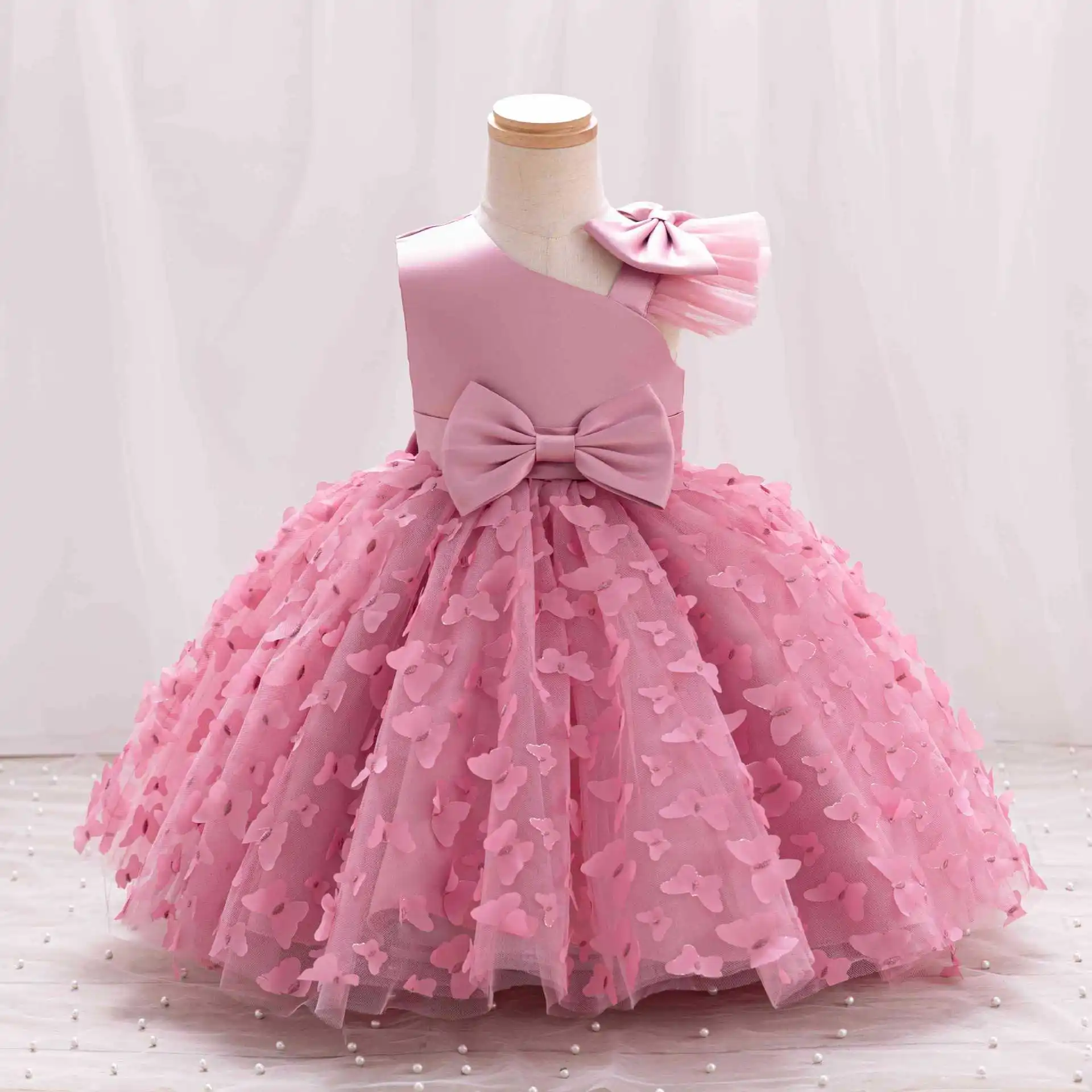 High-end-new-1-6T-baby-birthday-butterfly-petal-party-dress-Toddler ...