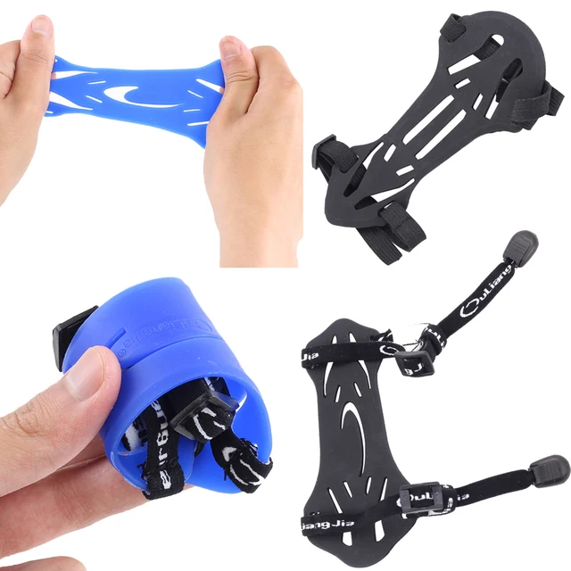Rubber Archery Arm Guard Gear Two Adjustable Tab Recurve Bow Shooting ...