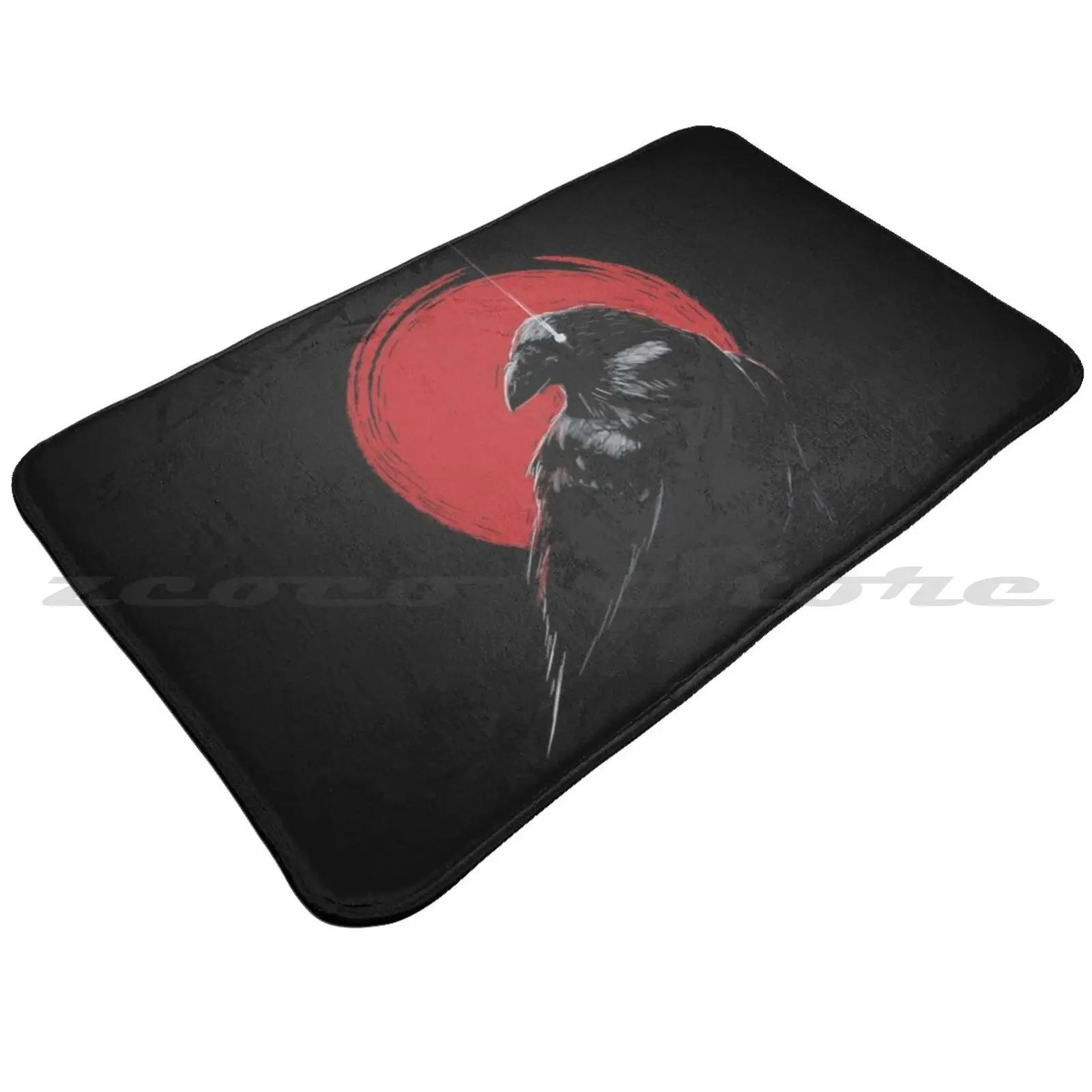 Crow Soft Mat Doorway Non-slip Water Uptake Carpet Black Crow Red ...