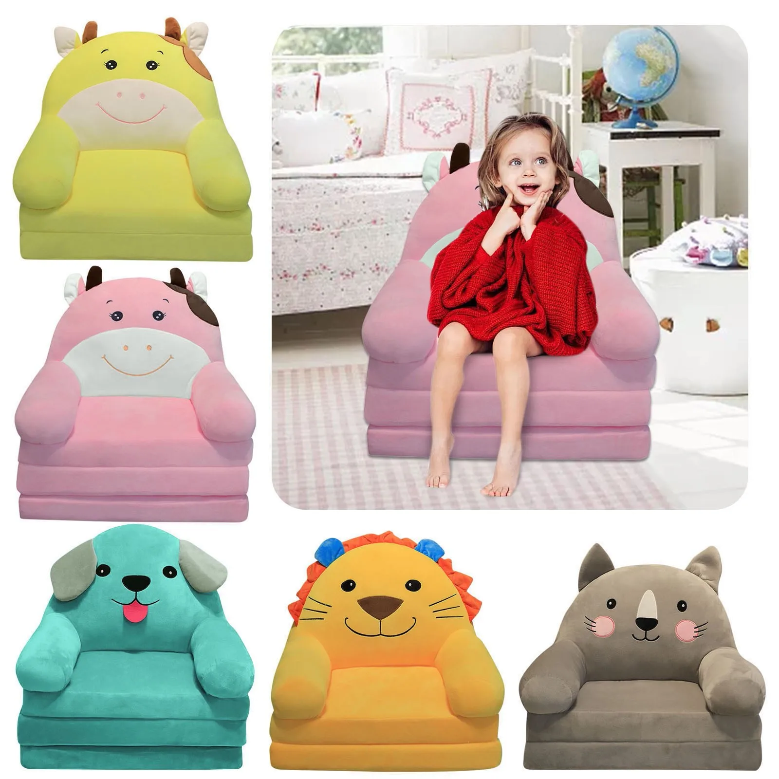Without-Liner-Filler-Plush-Foldable-Kids-Sofa-Backrest-Armchair-2-In-1 ...