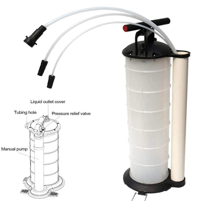 1 Set 7l Manual Vacuum Oil Fluid Extractor Pump Car Truck Boat Fuel Pump Oil Changer Liquid ...