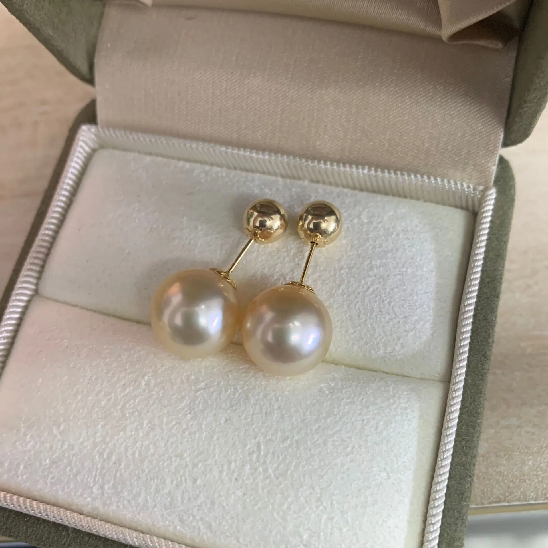 N-Dry-Rose-Gold-Bead-Earrings-Are-Cost-effective-11-12mm-Perfect-Round ...