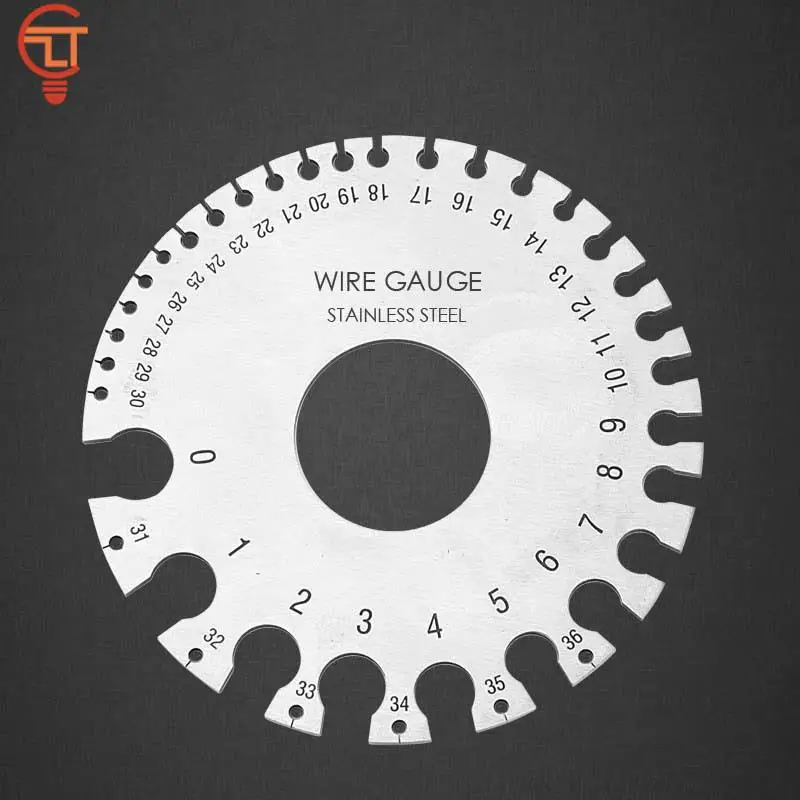 0-36 Round AWG SWG Wire Gauge Thickness Ruler Gauge Diameter Stainless ...