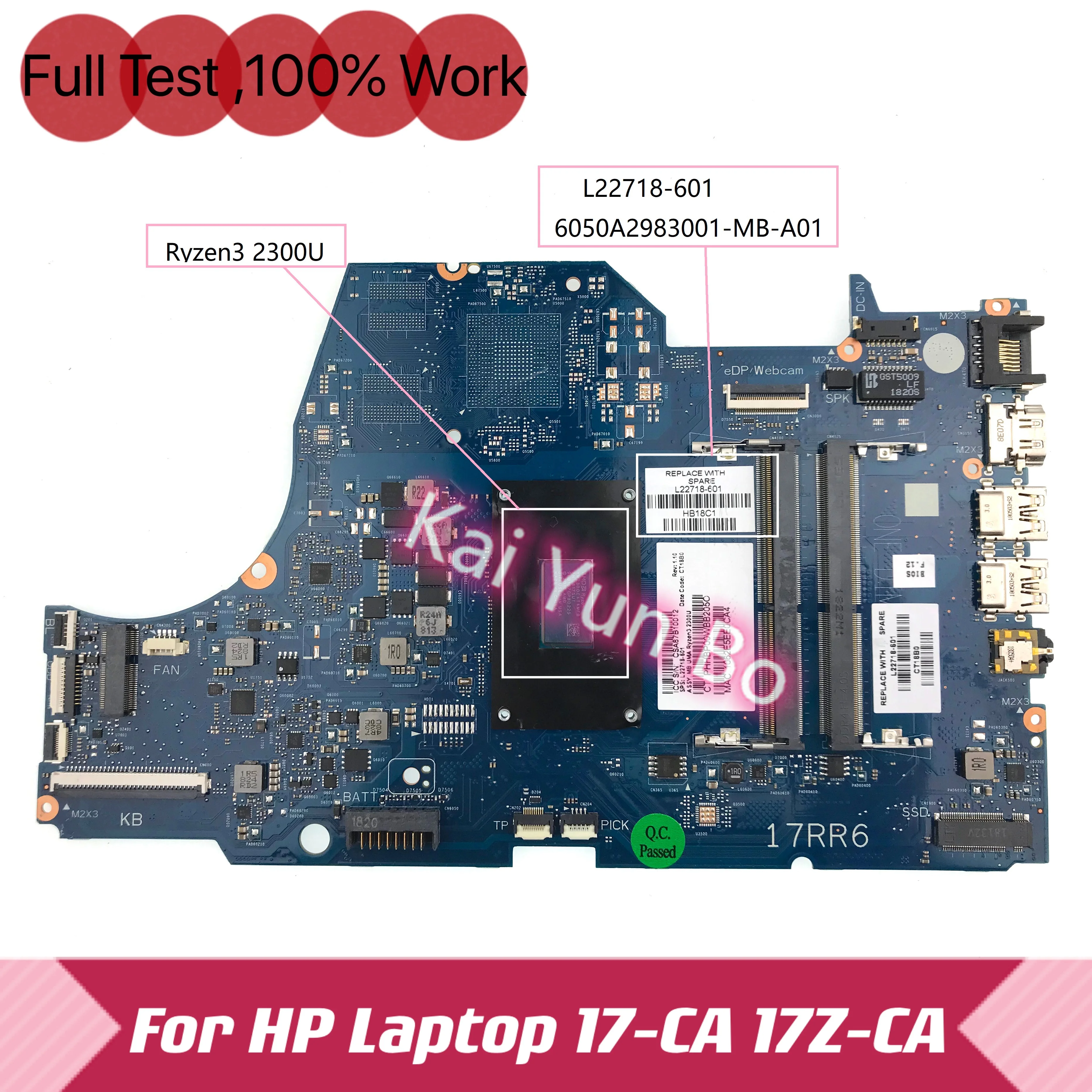 For-HP-17-ca0010ds-17-CA-17Z-CA-17-ca0000-Laptop-Motherboard-L22718-001 ...