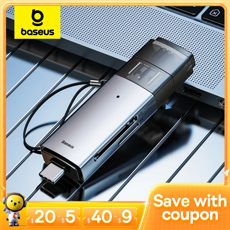 Baseus-Card-Reader-USB-C-USB3-0-to-SD-Micro-SD-TF-Memory-Card-Device ...