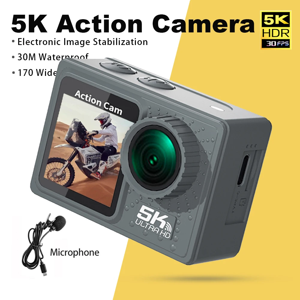 2024-New-Sports-Camera-5K-4K-60FPS-WiFi-Anti-Shake-Dual-Screen-170-Wide ...