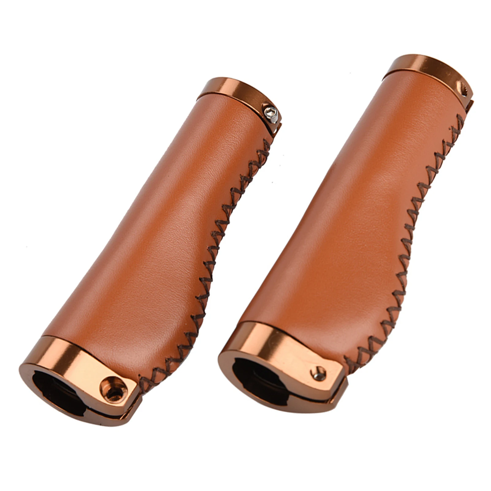1 Pair Bicycle Handle Grips Comfortable PU Leather Vintage Lockable ...
