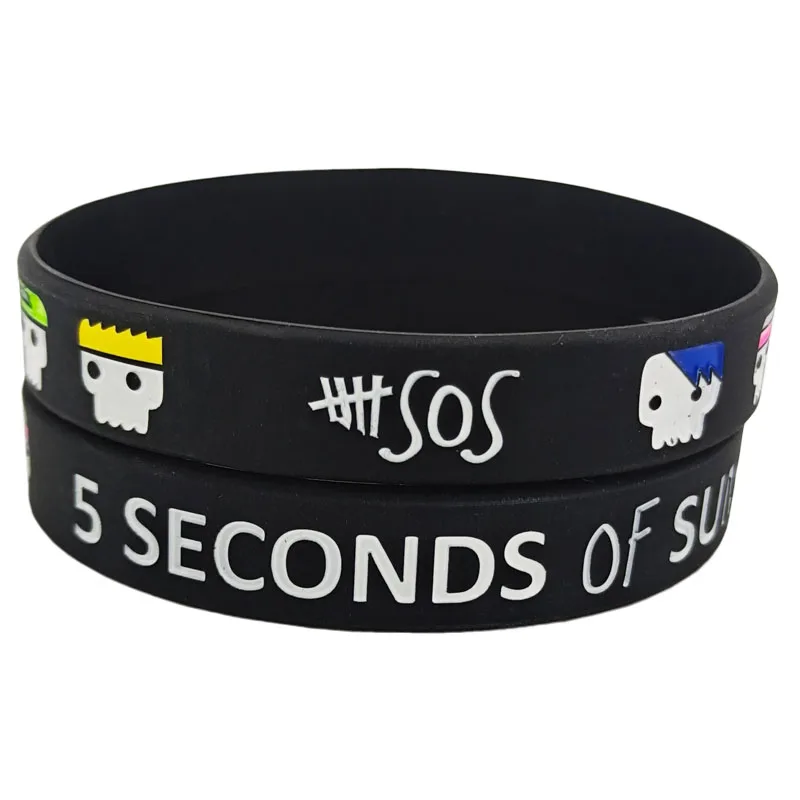 1PC Music Band Star 5SOS Silicone Wristbands Music Fans Letters ...