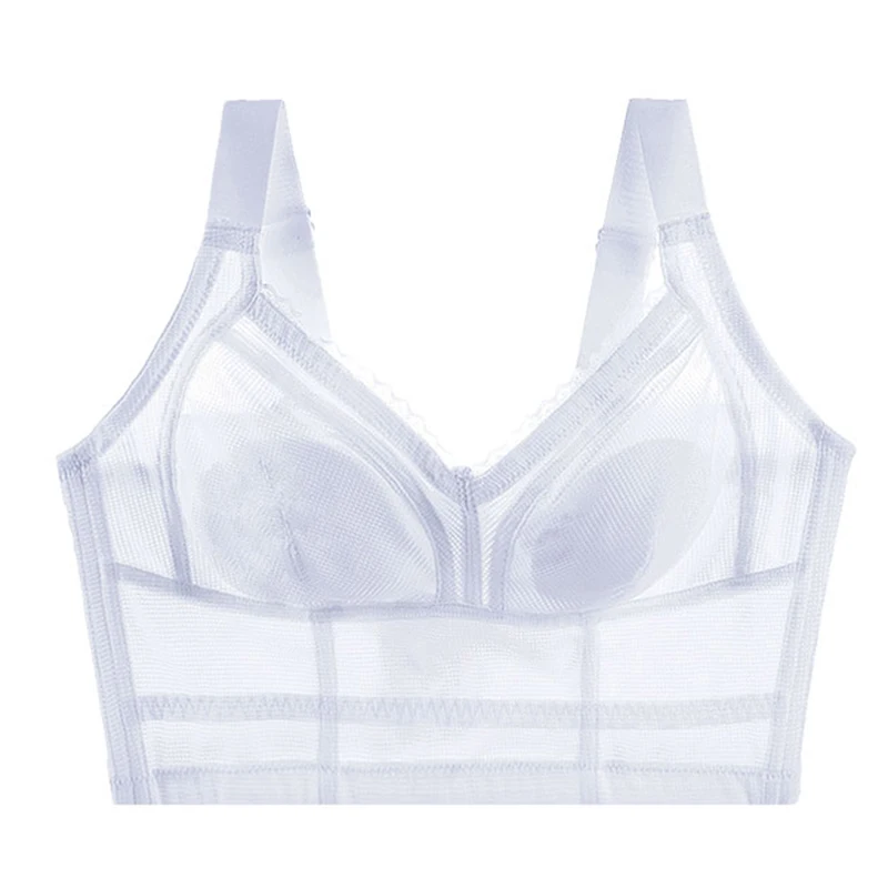 Meizimei 무선 브래지어 여성 자수 섹시한 Lingeire Minimizer 울트라 얇은 속옷 B C D E 컵 ...