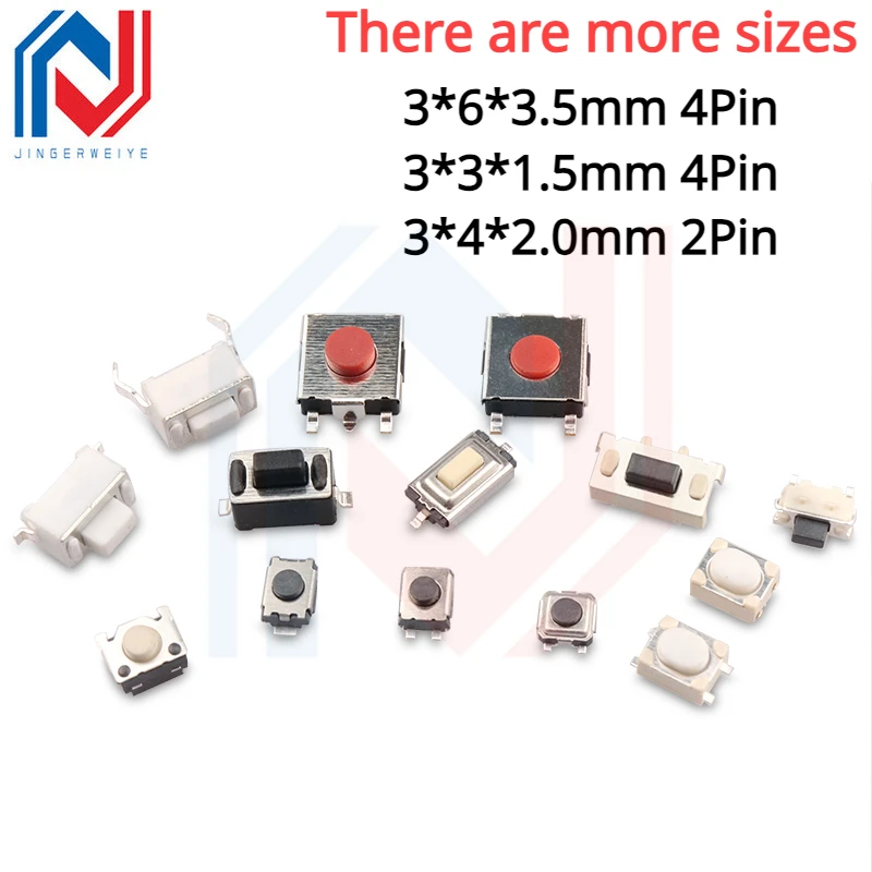 50Pcs-Touch-Switch-4-Foot-Patch-2-Foot-Side-Press-Circuit-Board-Button ...