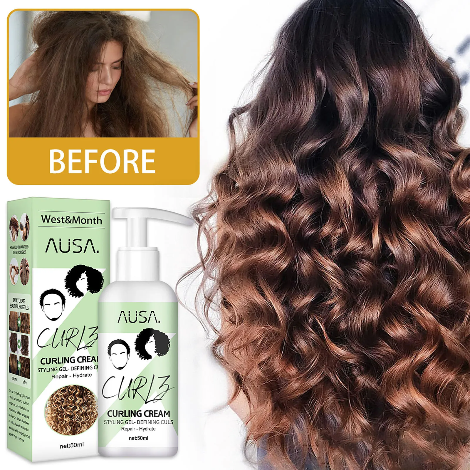 50ml-Hair-Curling-Cream-Anti-Frizz-Bouncy-Resilient-Enhancer-Styling ...