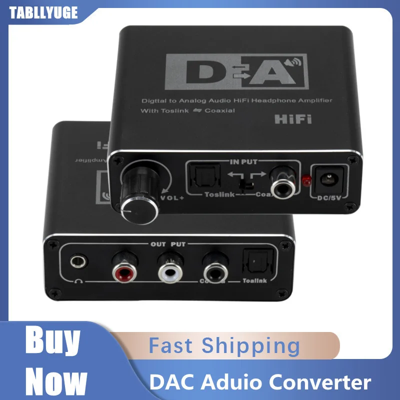 Hifi DAC Digital To Analog Audio Converter RCA 3.5mm Headphone ...