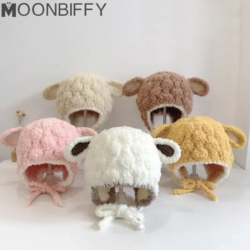 Autumn Winter Baby Plush Hat Toddler Beanie Boys Girls Cute Sheep Ear ...