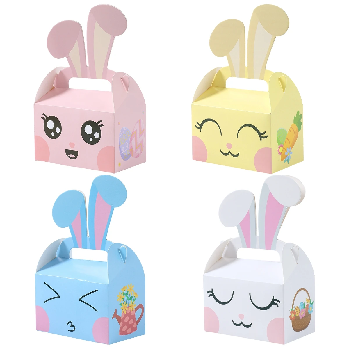 4pcs Easter Bunny Candy Box Cute Rabbit Ear Cookies Gifts Packaging ...