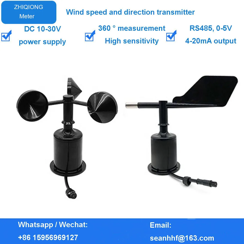 Wind-speed-and-direction-integrated-sensor-wind-vane-transmitter-small ...