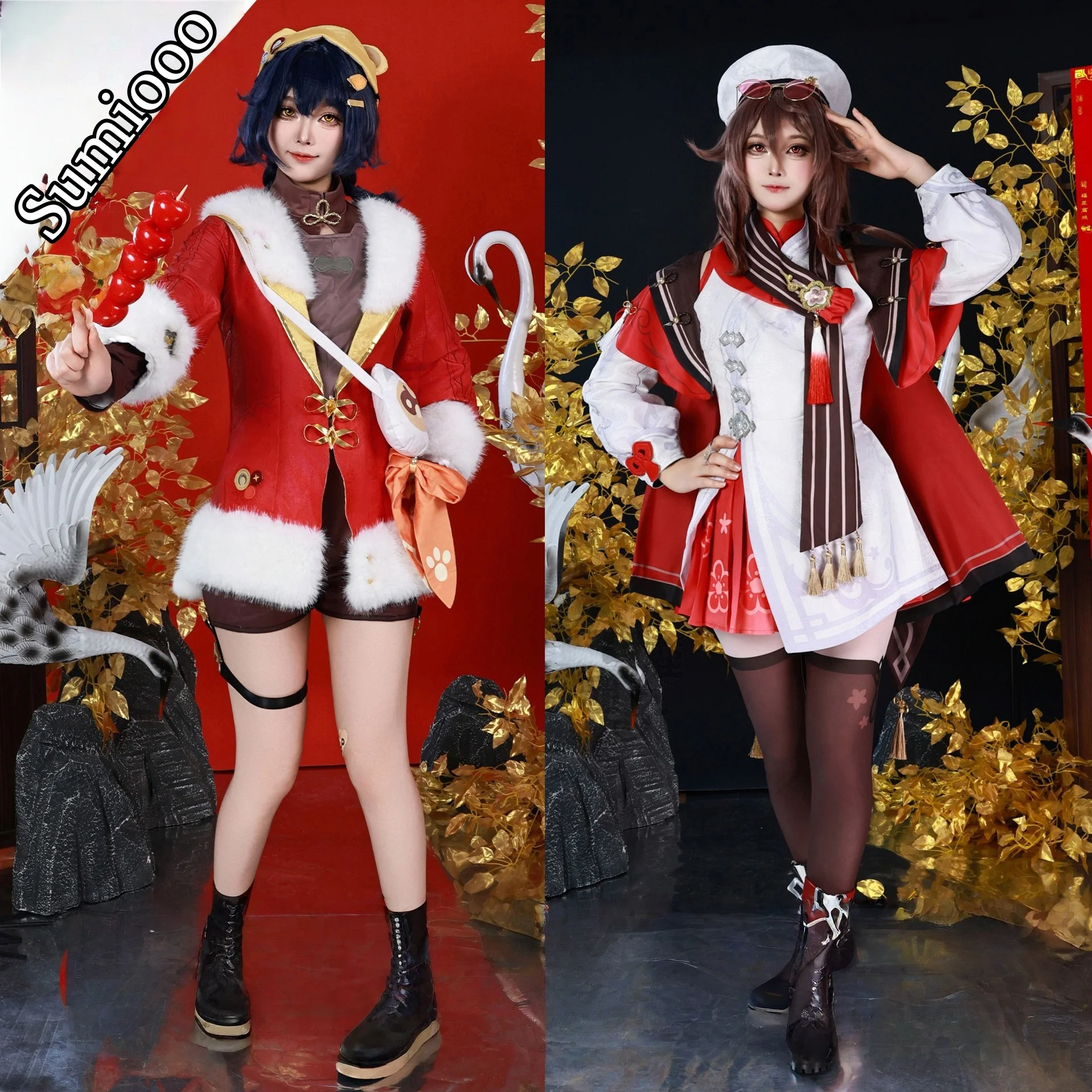 New product Genshin Impact Xiangling Hu Tao Cosplay Costume Halloween ...