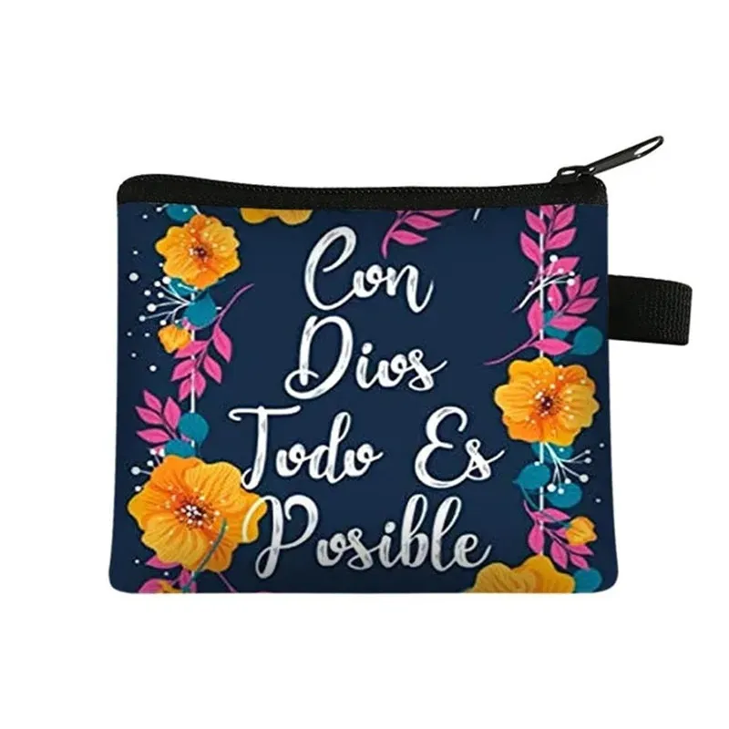Christian Gift Bible Verse Wallet Women Coin Purse Con Dios Todo Es ...