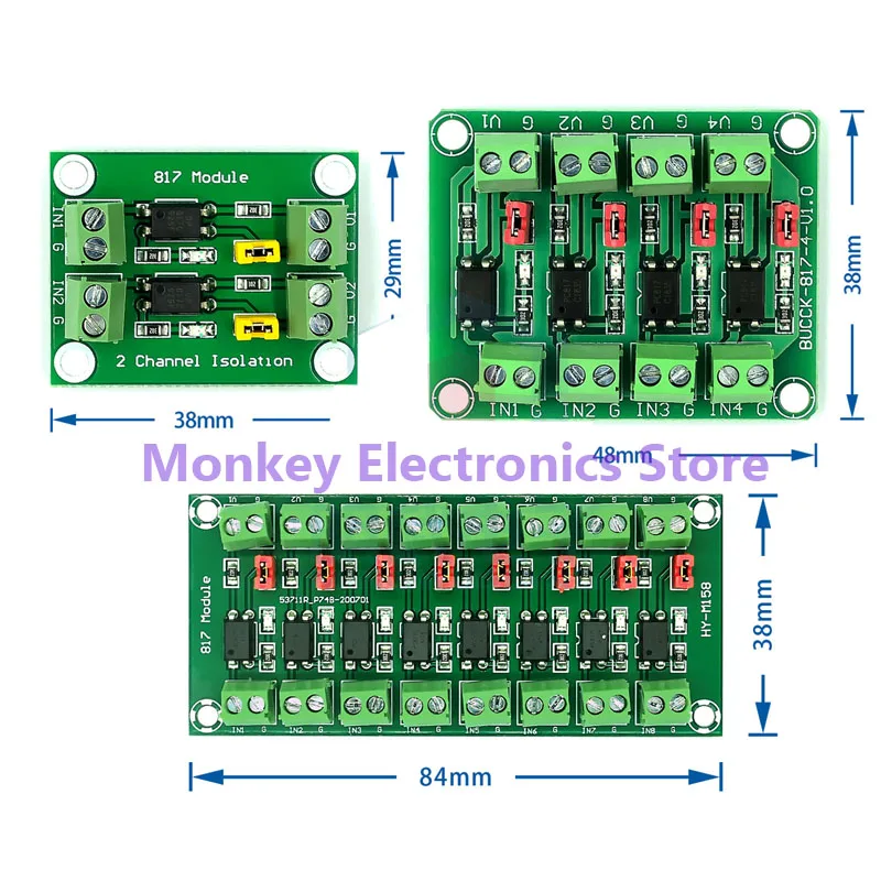 817-Optocoupler-2-4-8-way-voltage-isolation-board-Voltage-control ...