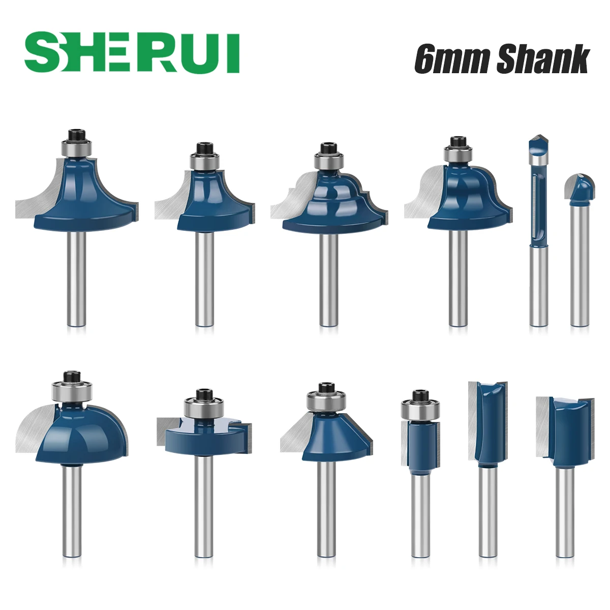 6mm-Shank-Router-Bits-Set-Straight-T-Bit-Flush-Trimming-Cleaning-Round ...