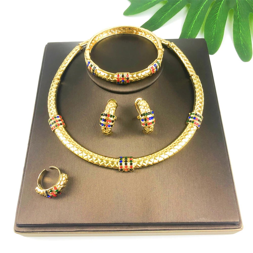 Gold Color Jewelry Sets For Women Luxury Quality Necklace Earrings ...