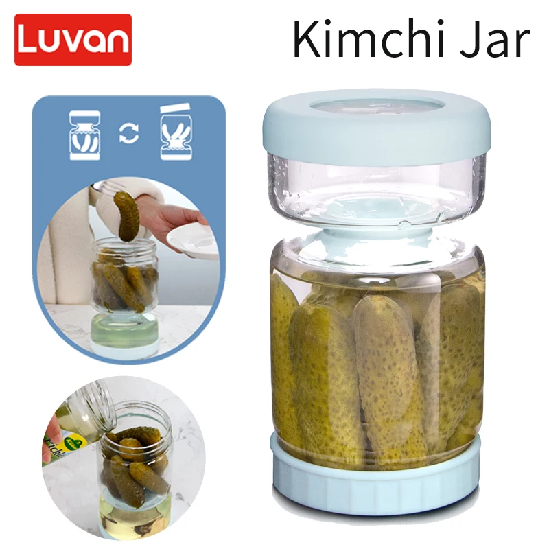 Glass-Kimchi-Jar-Food-Bottle-Storage-Kitchen-Organizer-Fermentation ...