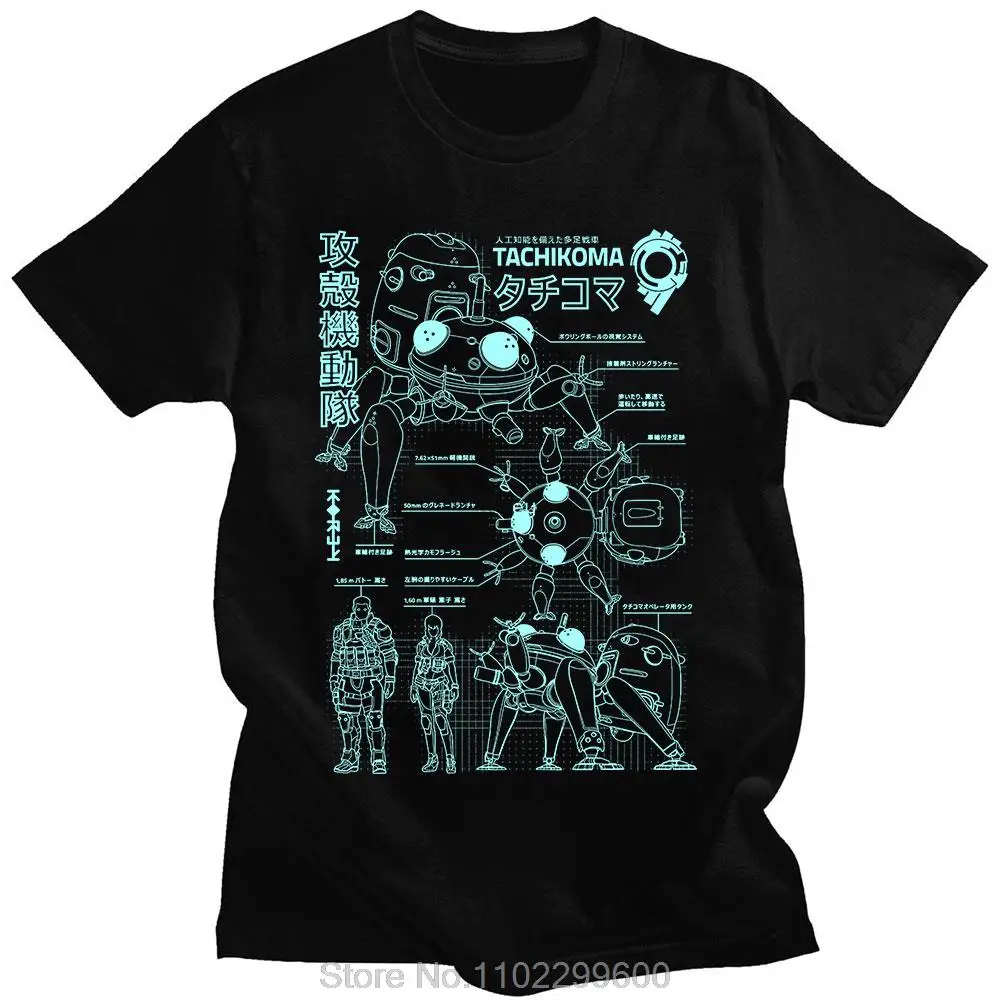 Japan Manga Ghost In The Shell T-Shirt Men Cotton Short Sleeve Tee ...