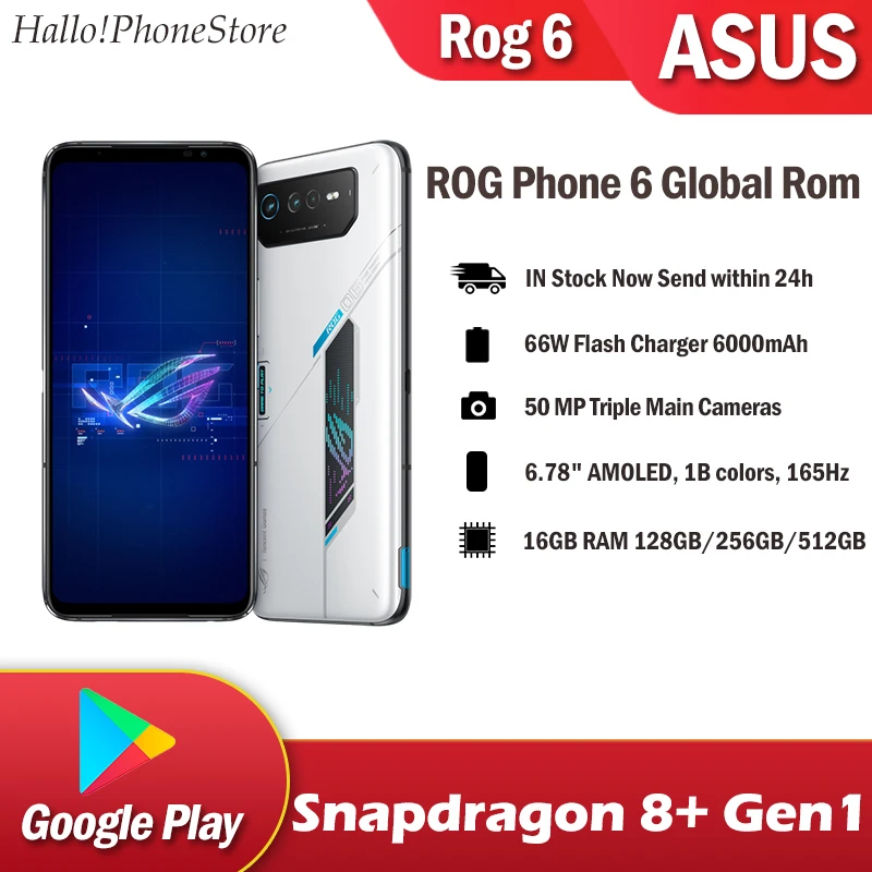 ASUS ROG 휴대폰 6 Rog 6 Snapdragon 8 + Gen1 5G, 6.78 인치, 165Hz AMOLED 게임용 ...