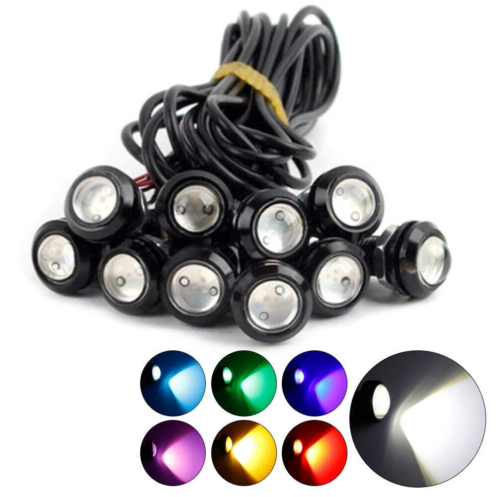 10pcs 18mm Car Eagle Eye LED Light 12V Daytime Running Lights DRL Auto ...