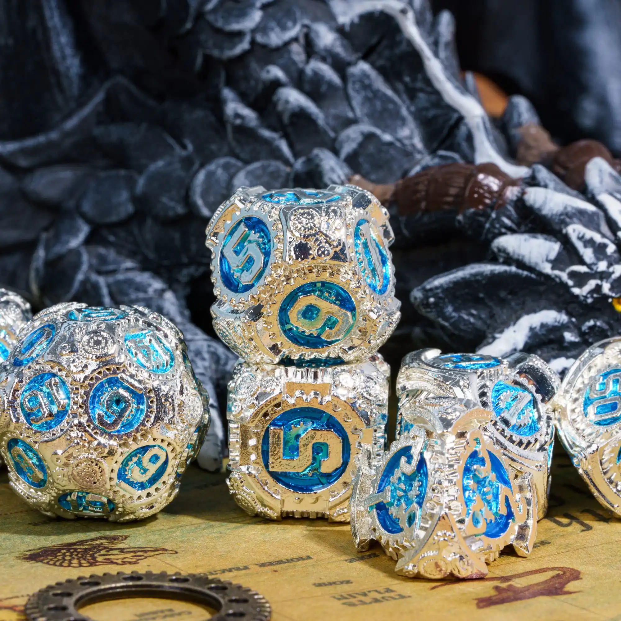 DND-Metal-Gear-Dice-Set-Ancient-Solid-D-D-Dice-7Pcs-Special-D4-D20 ...