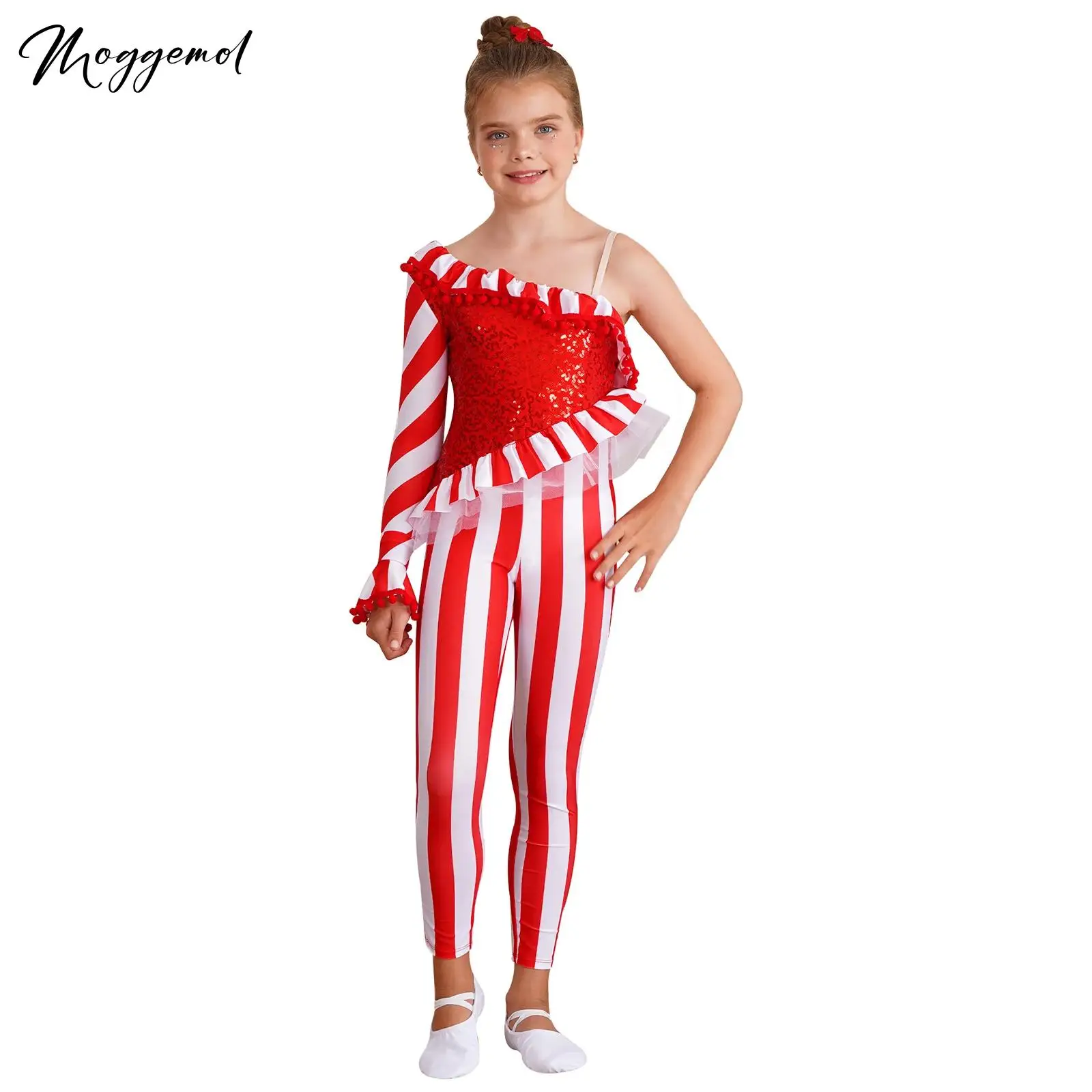 Kid-Girls-Candy-Cane-Jumpsuit-Christmas-Ballet-Dance-Bodysuit-Striped ...